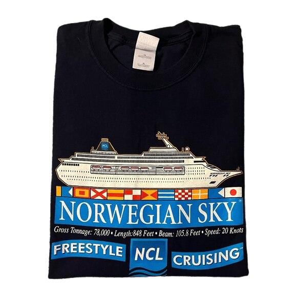 Gildan | Shirts | Vintage 9s Norwegian Sky Freestyle Ncl Cruising Black ...